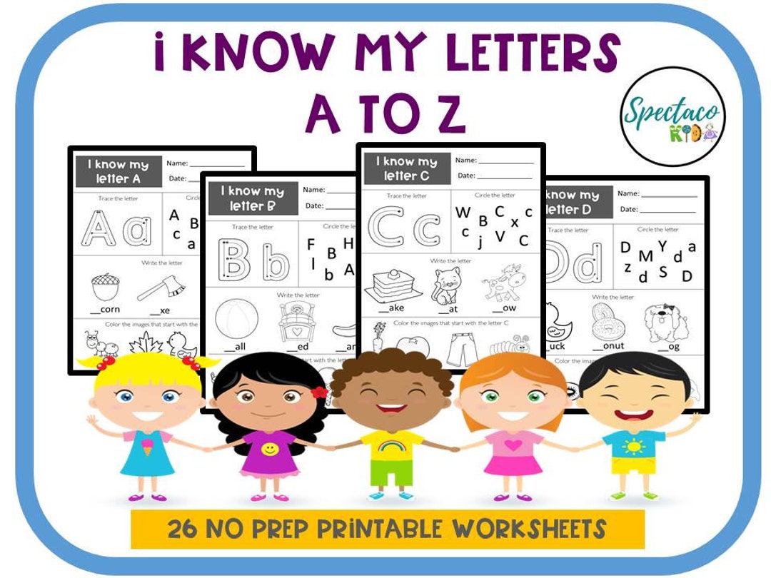 A to Z Printable Alphabet Worksheets Kindergarten, Toddlers, Preschool ...
