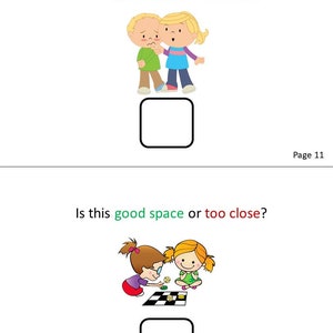 Personal Space Social Story for AUTISM, Behavior Management, Printable ...