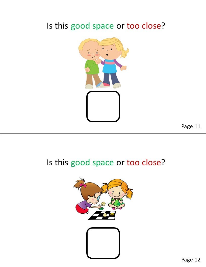 Personal Space Social Story for AUTISM, Behavior Management, Printable ...