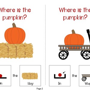 Prepositions Fall Theme PRINTABLE ADAPTED INTERACTIVE Book for Speech ...