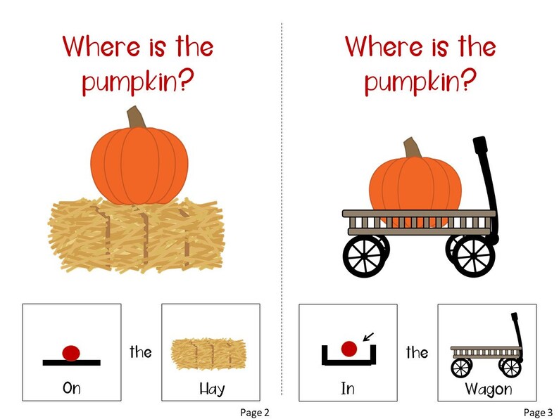 Fall Prepositions Adapted Book, Speech Therapy, Autism (printable) - Etsy
