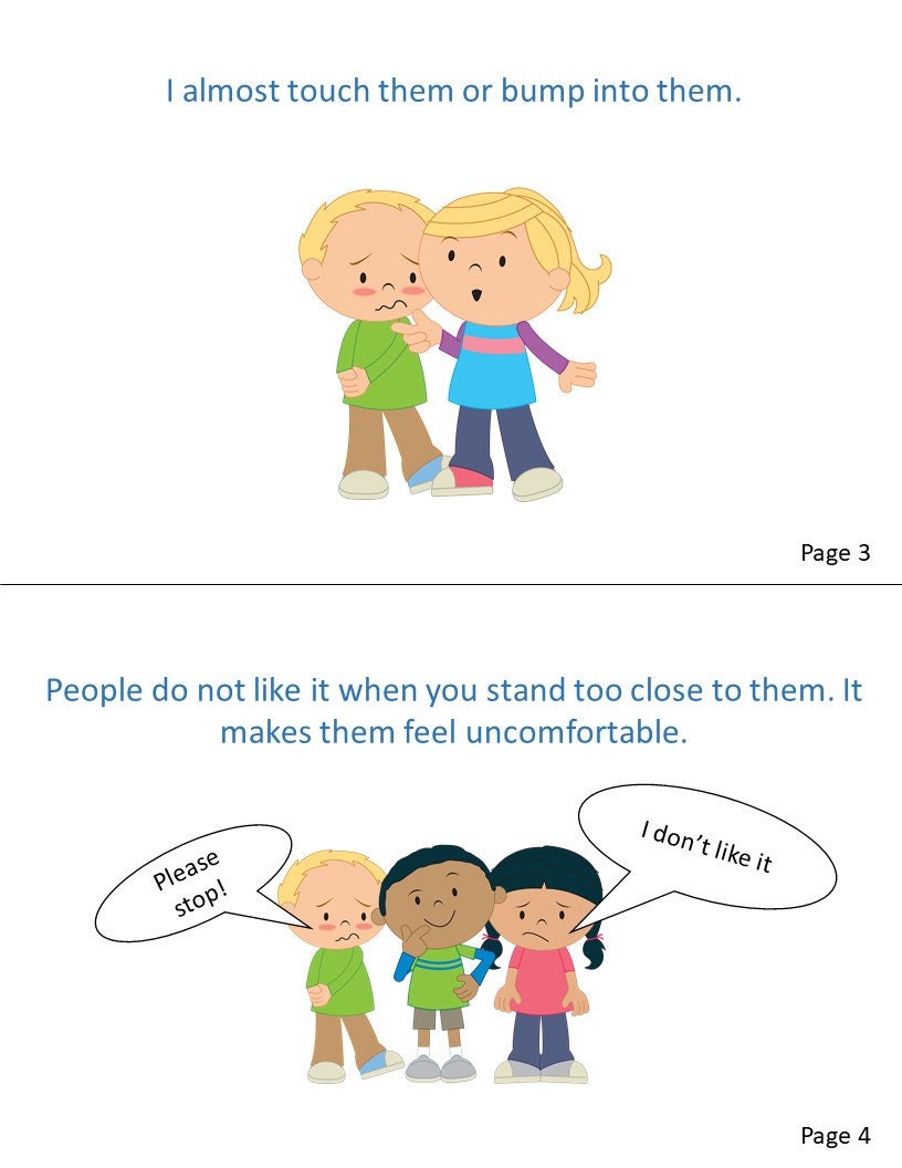 Personal Space Social Story for AUTISM, Behavior Management, Printable ...