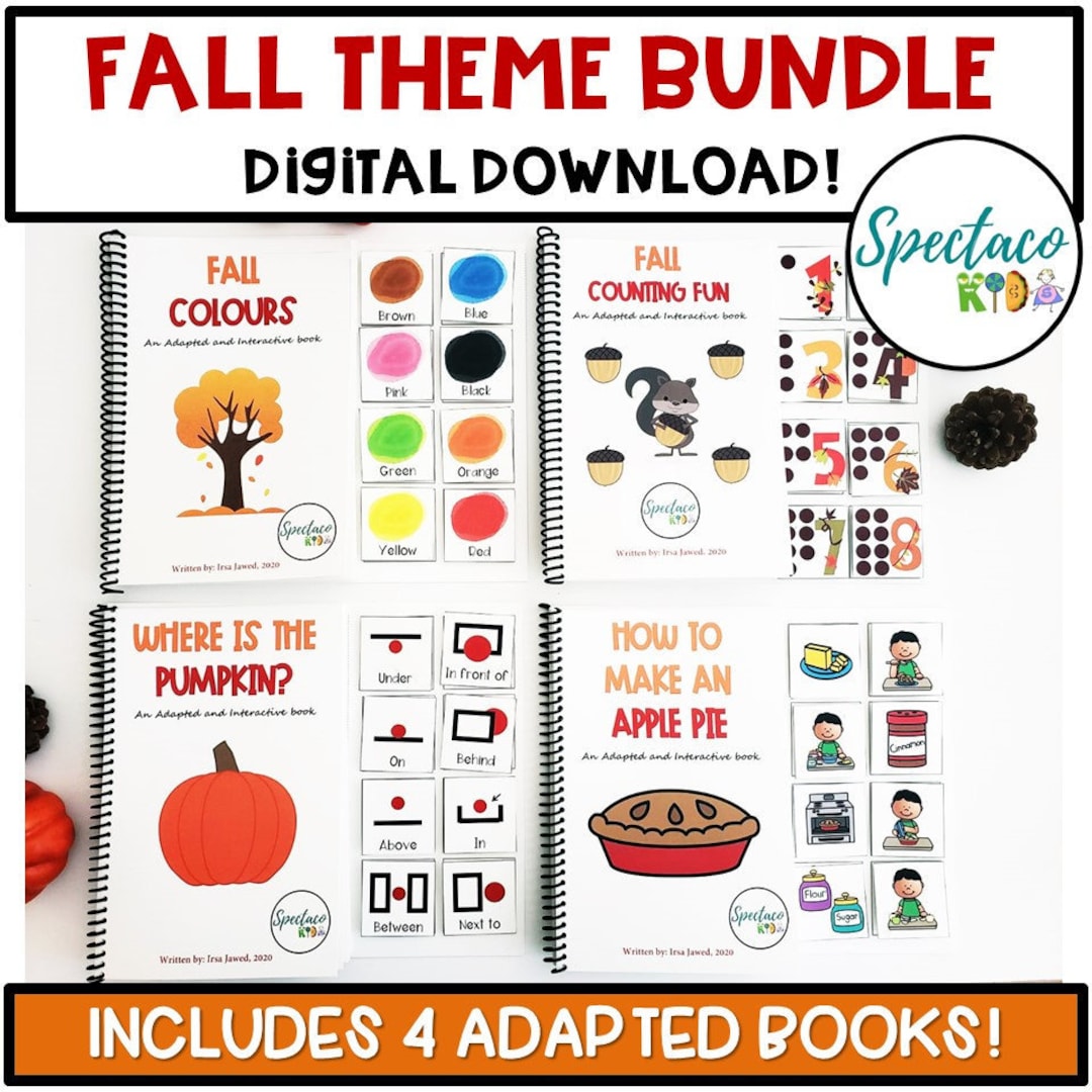 Fall Theme Basic Concepts Bundle PRINTABLE ADAPTED INTERACTIVE Books ...