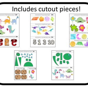 Dinosaur Printable Toddler Busy Book | Sorting and Matching | Learning ...