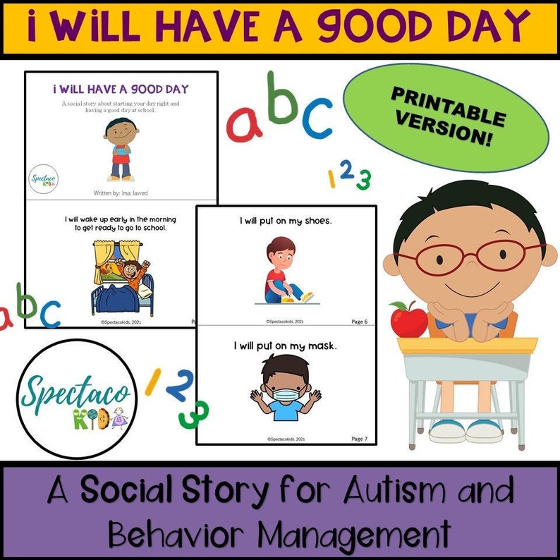 Social Story for Autism and Behavior Management, No Pushing, No Hitting ...