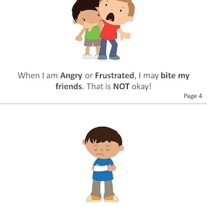No Biting Social Story for Autism, Behavior Management (printable ...