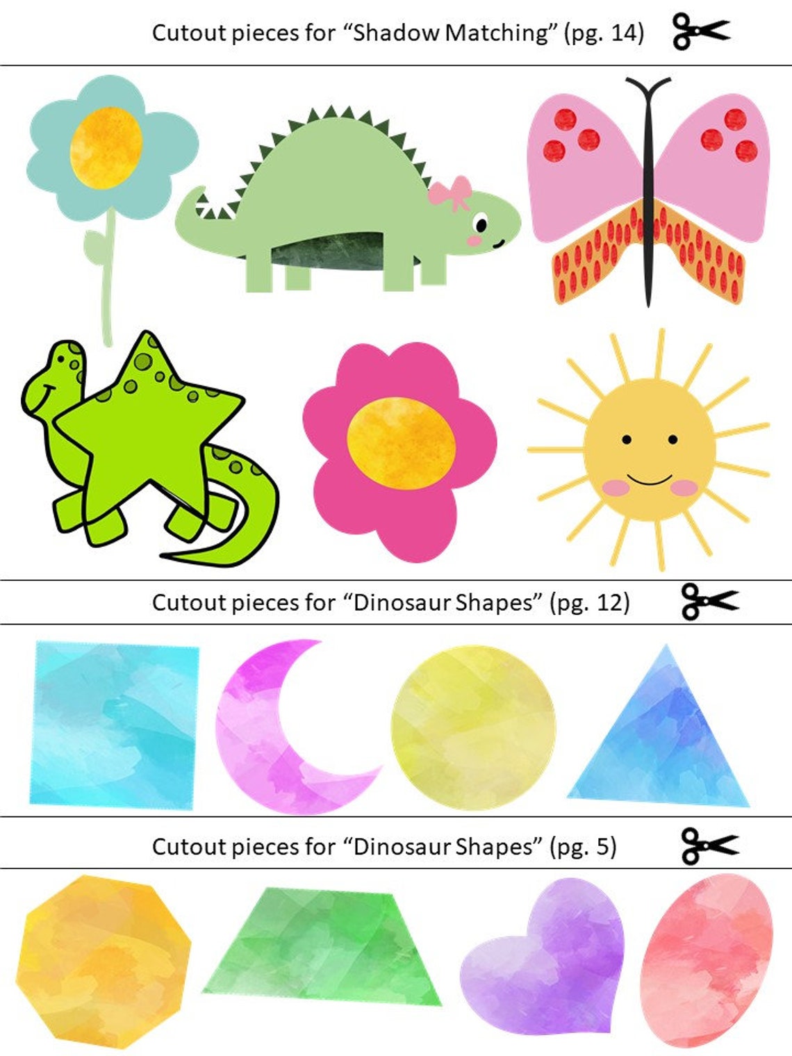 Dinosaur Printable Toddler Busy Book Sorting and Matching Learning ...