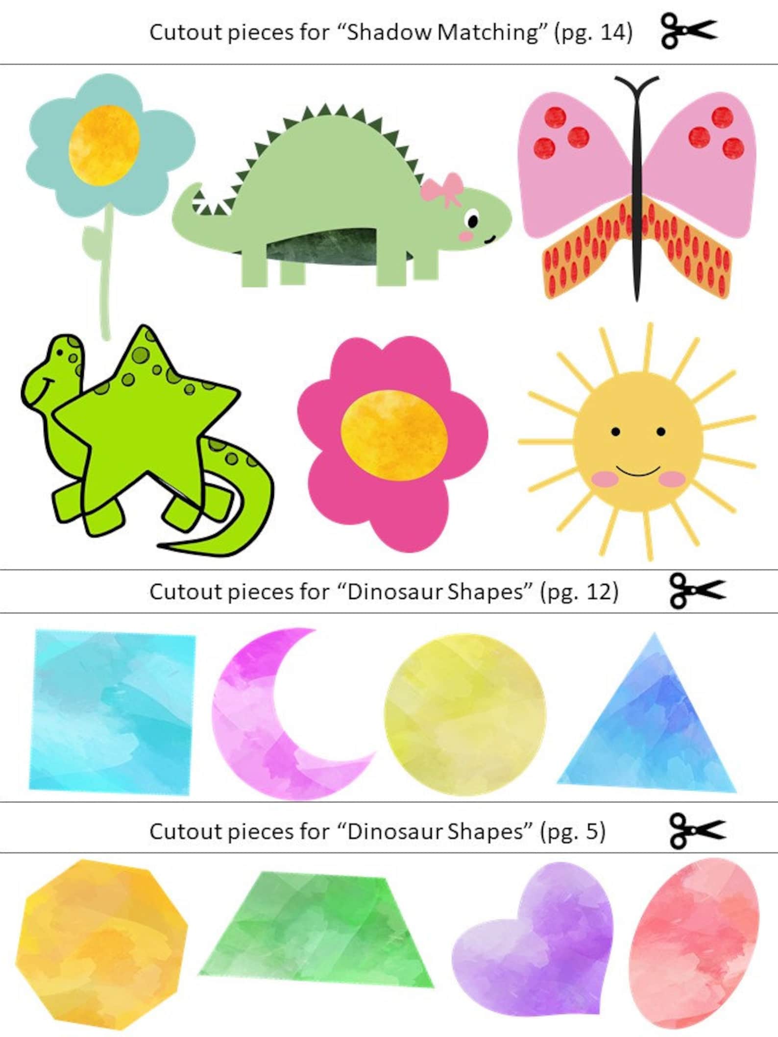Dinosaur Printable Toddler Busy Book Sorting and Matching Learning ...