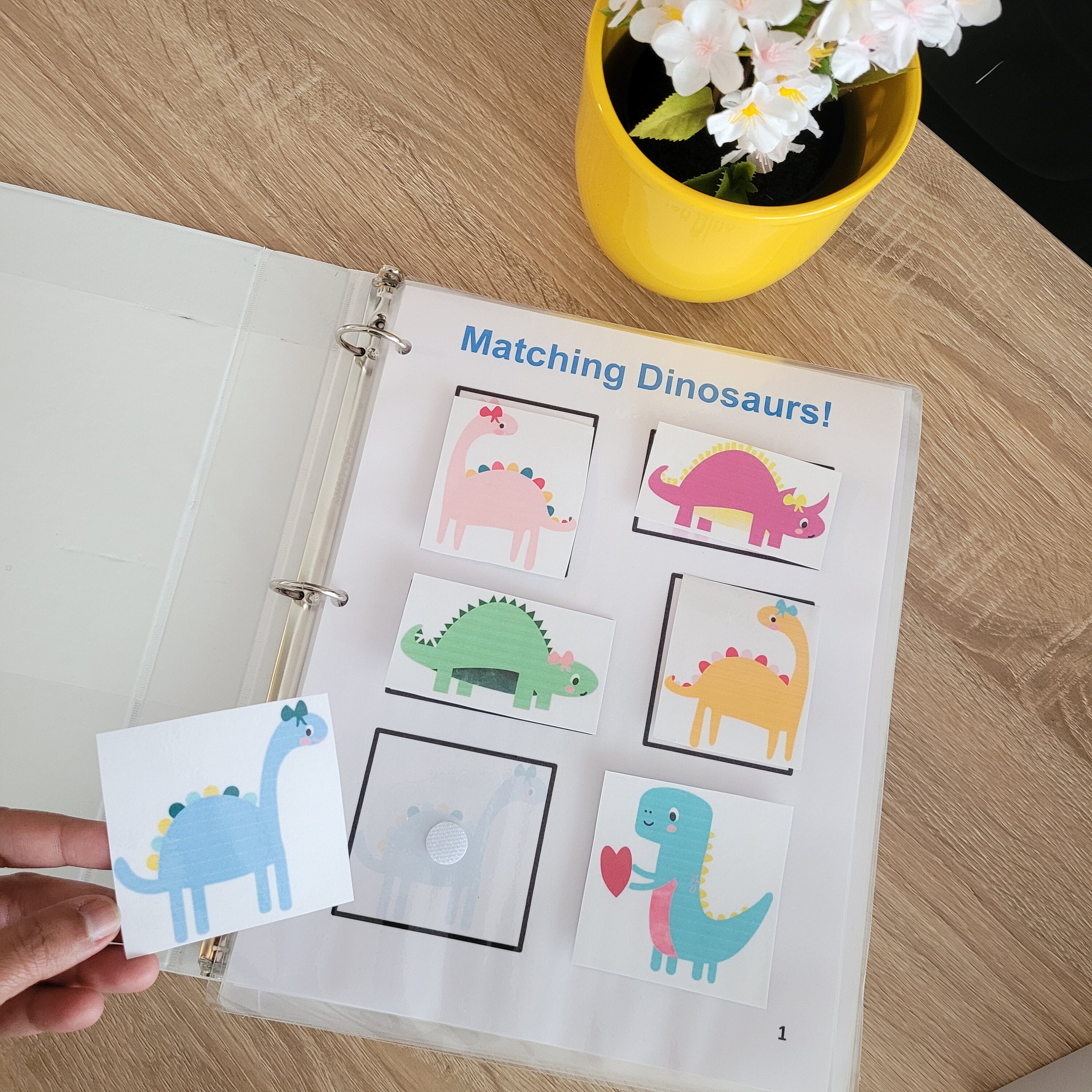Dinosaur Printable Toddler Busy Book Sorting and Matching Learning ...