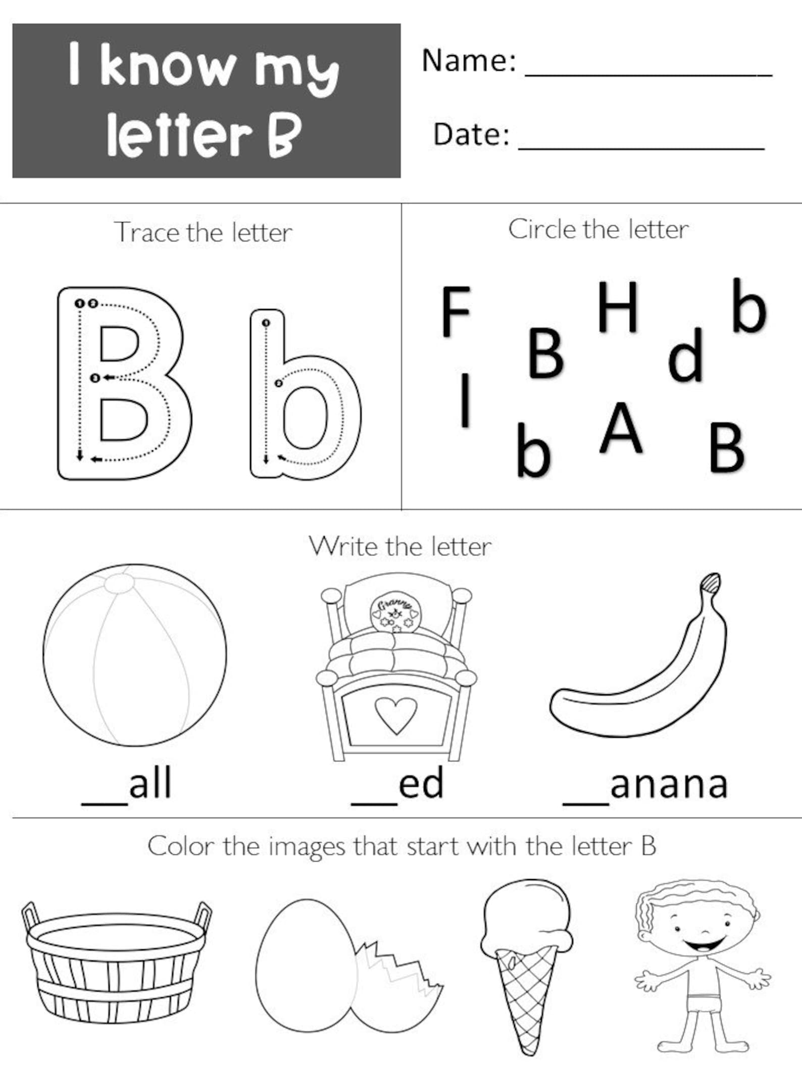A to Z Printable Alphabet Worksheets Kindergarten, Toddlers, Preschool ...