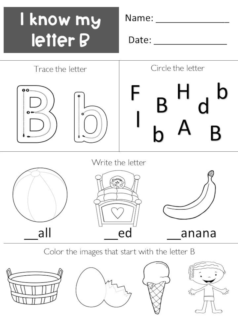 A to Z Printable Alphabet Worksheets Kindergarten, Toddlers, Preschool ...