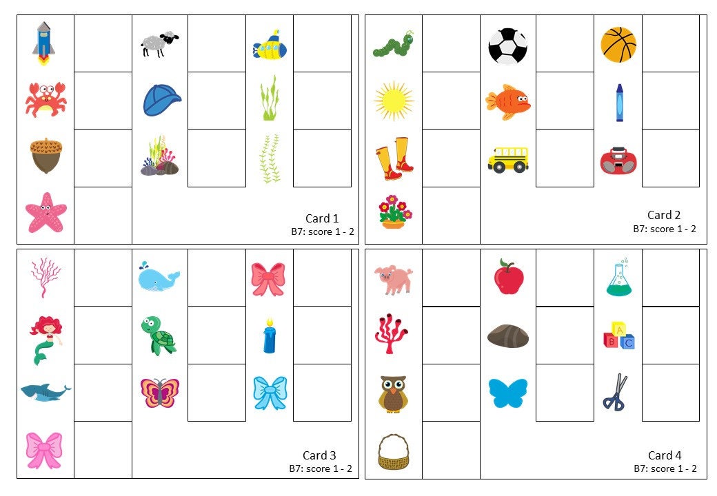 ABLLS-R Aligned B7 Fluent Matching Task Cards, Identical Pictures to ...