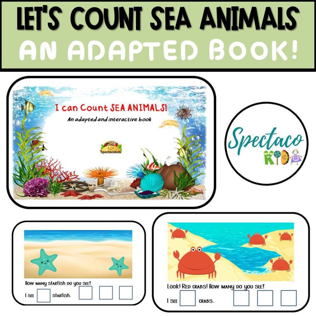 Let’s Count, Sea Animals Adapted/interactive Book- DIGITAL DOWNLOAD - Etsy