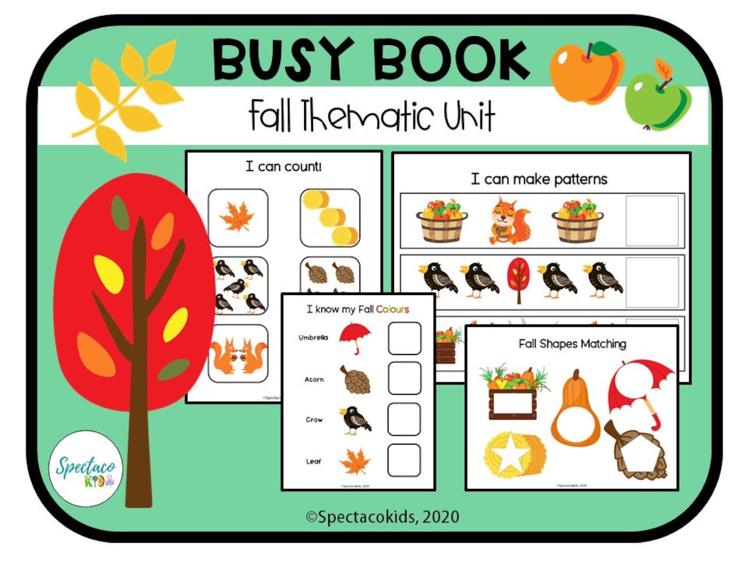 Fall Toddler Busy Book | Homeschool Learning Binder (PDF Pattern) - Etsy