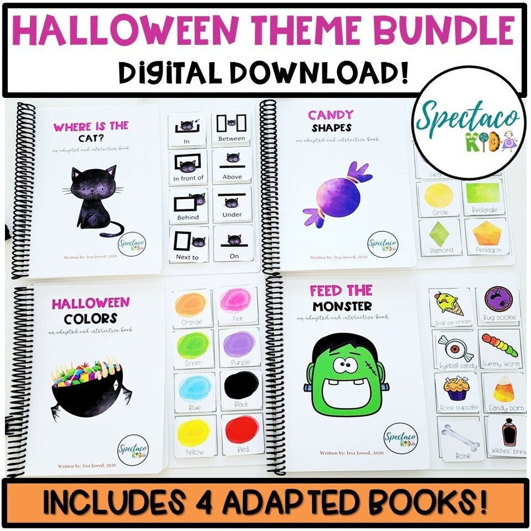 Halloween Basic Concepts Bundle PRINTABLE ADAPTED INTERACTIVE Books for ...