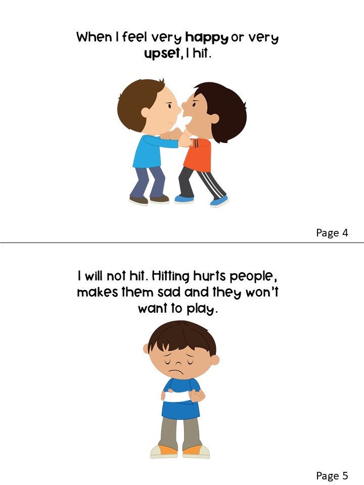 A Social Story for Autism and Behavior Management No Hitting - Etsy ...