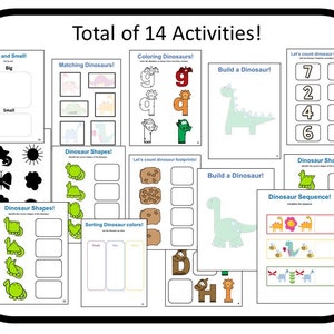 Dinosaur Printable Toddler Busy Book | Sorting and Matching | Learning ...