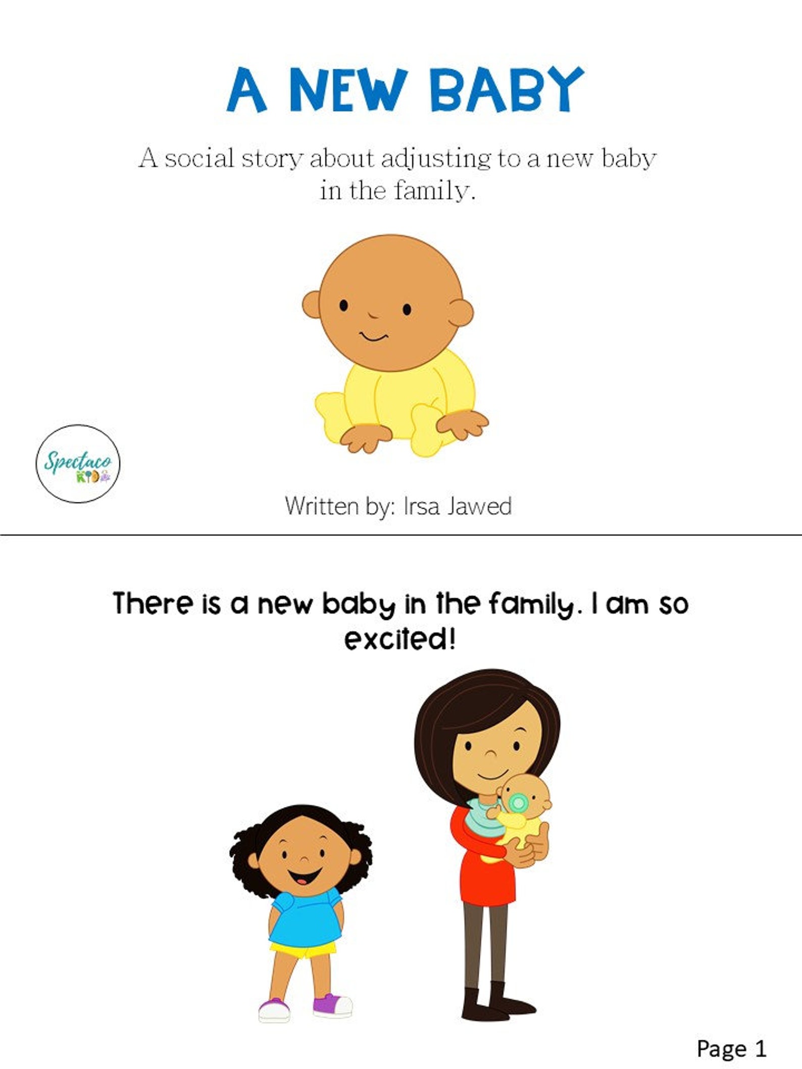 New Baby, A Social Story for Autism and Behavior Management DIGITAL ...