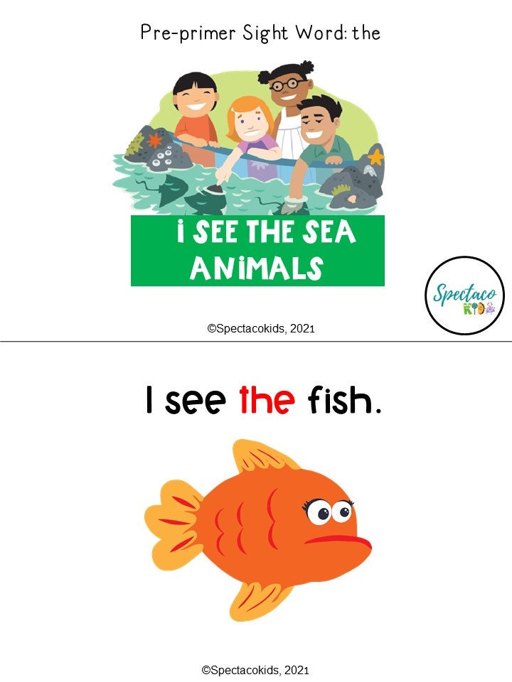 Pre-primer Sight Words Books, Printable Kindergarten Books, Homeschool ...