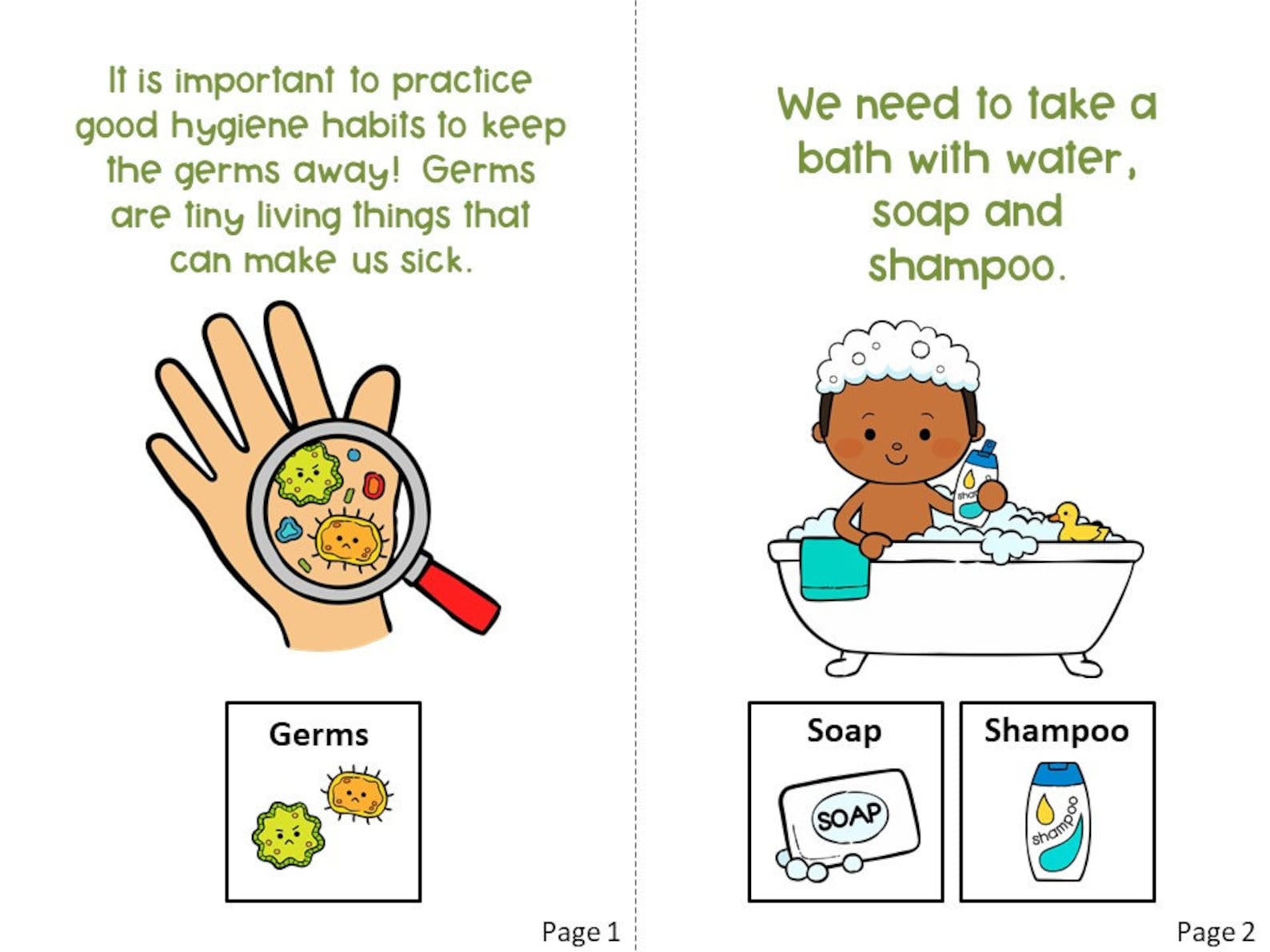 Good hygiene habits PRINTABLE ADAPTED INTERACTIVE book for | Etsy