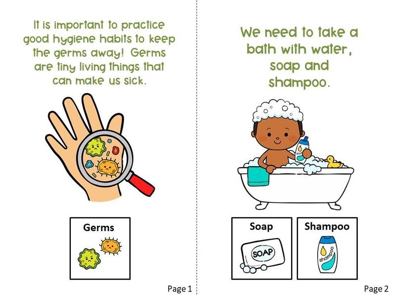 Hygiene Habits Adapted Book, Speech Therapy, Autism (digital Download ...