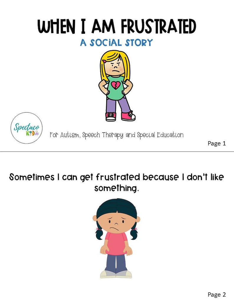 When I Am Frustrated A Social Story for Autism and Behavior Management ...