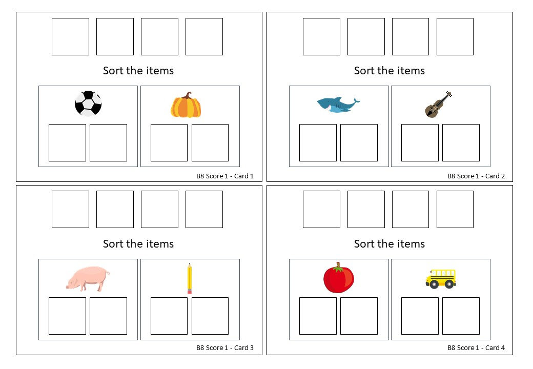 ABLLS-R Aligned B8 Sort Non Identical Items Task Cards, Pictures to ...