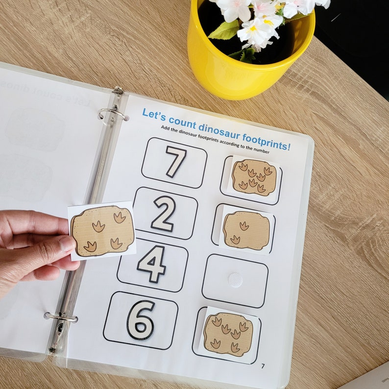 Dinosaur Printable Toddler Busy Book Sorting and Matching Learning ...