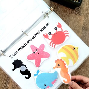 Sea Animal Printable Toddler Busy Book | Sorting and Matching ...