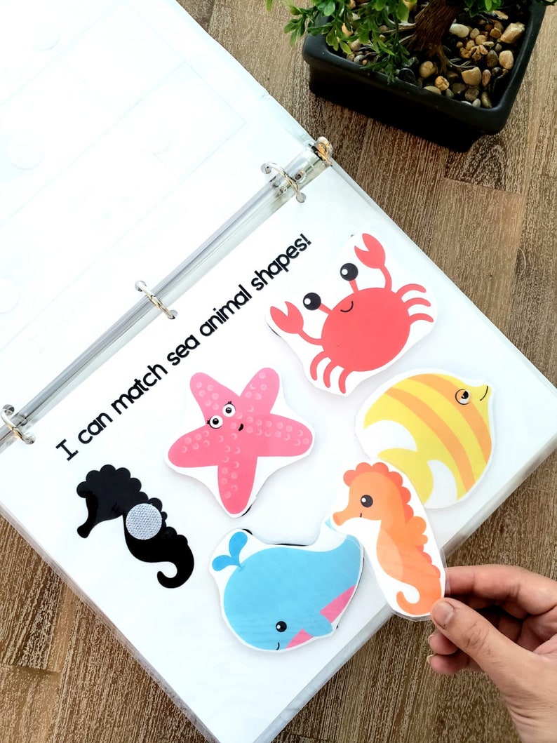 Sea Animal Printable Toddler Busy Book Sorting and Matching Learning ...