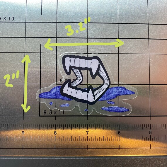 Plastic Fangs Clear Vinyl Sticker - Etsy