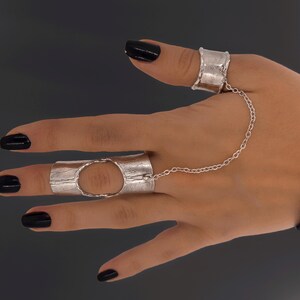 Double Finger Ring for Women - Sterling Silver Jewelry - Full Finger ...