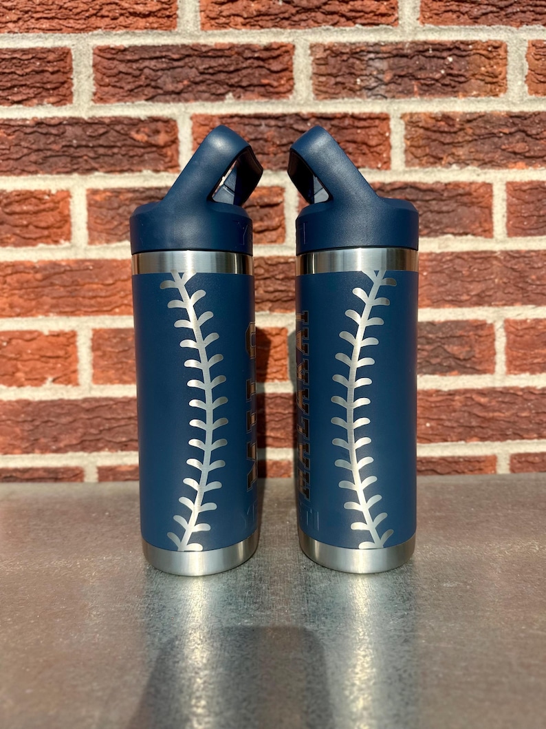 Baseball Stitches Your Name & Number - Personalized Engraved YETI Water ...