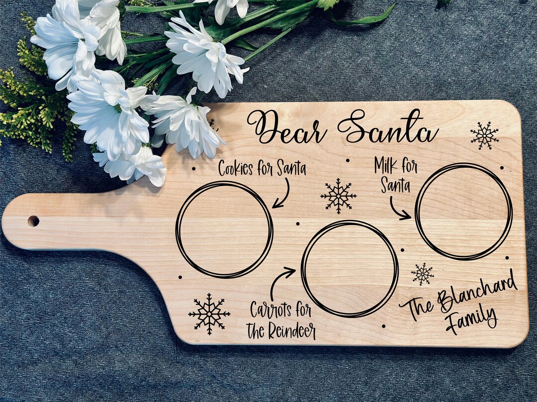 Personalized Santa Snack Board/christmas/milk & Cookies/cutting Board ...