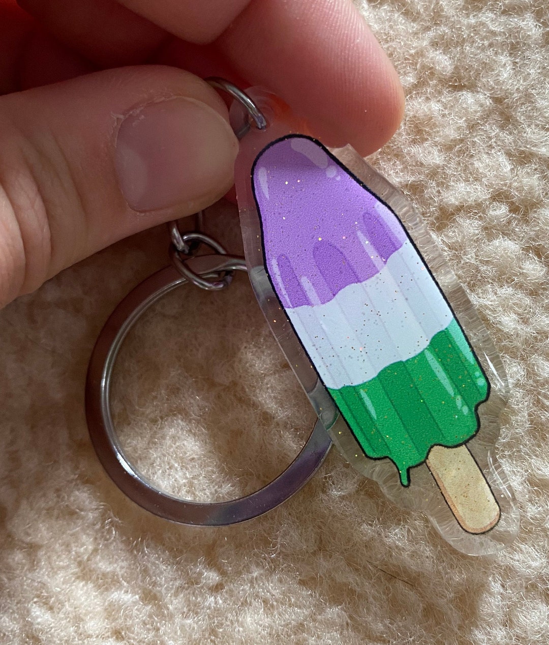 Queer Pride Flag Popsicle Keychain - Etsy
