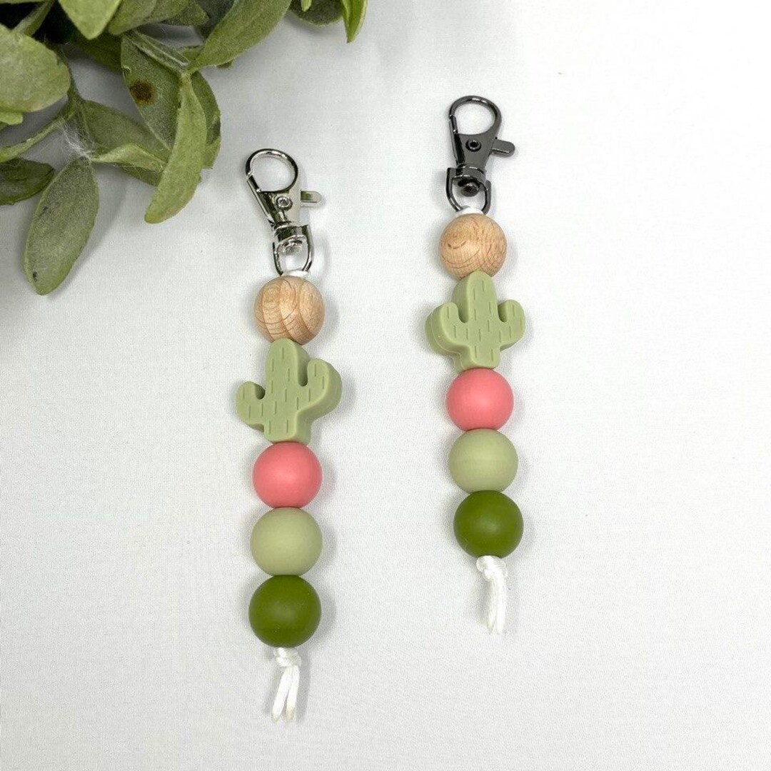 Minimalist Boho Keychain, Cactus Keychain, Western Keychain, Key Fob ...