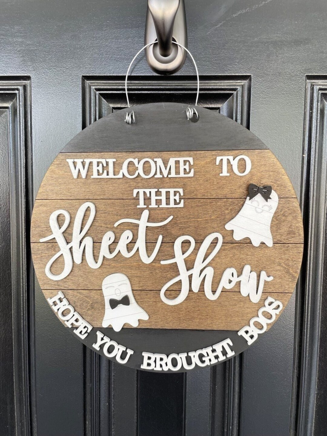 Halloween Ghost Door Hanger, Fall Front Door Sign, Halloween Home Decor ...