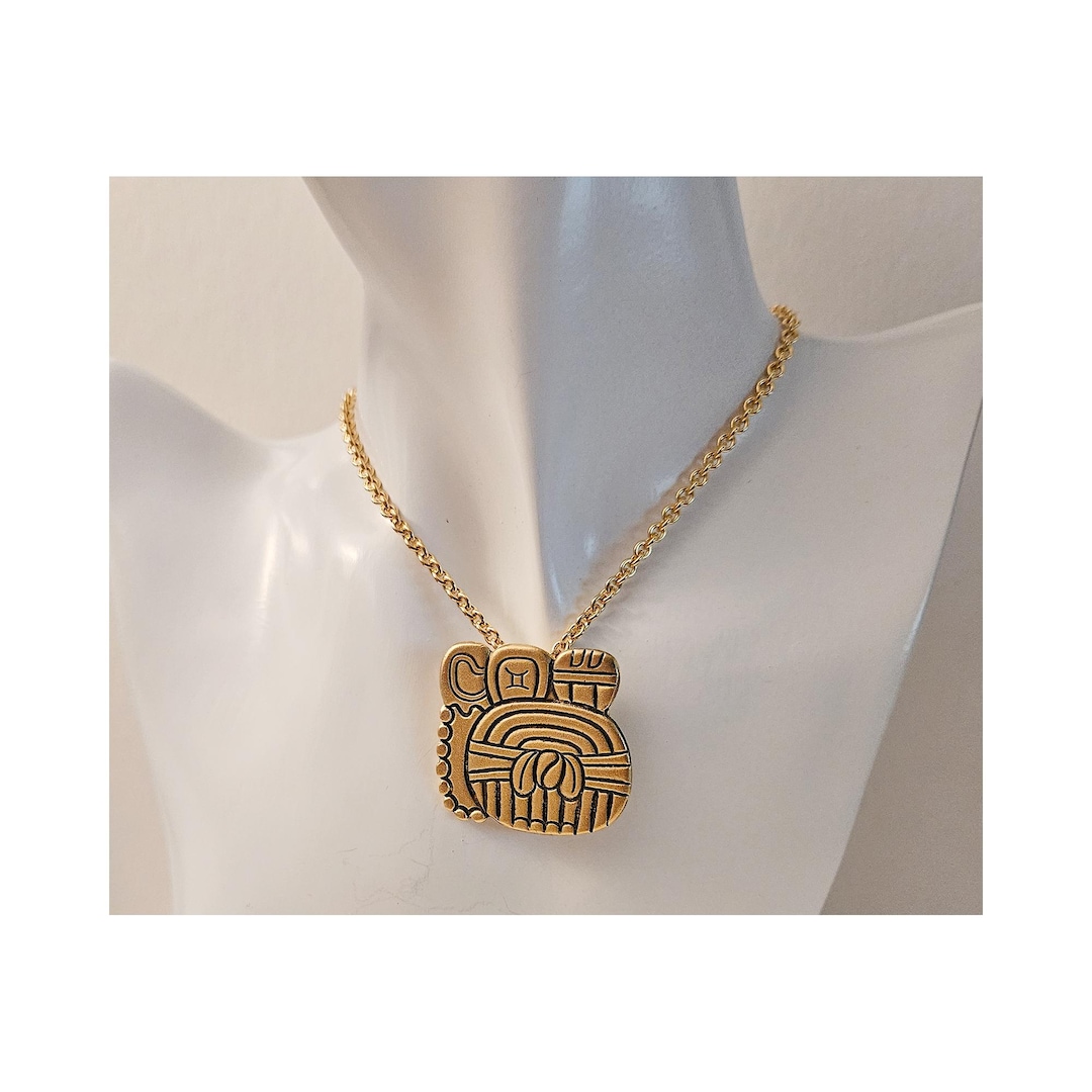 Our Pre-columbian Tikal Mayan Symbol Pin/pendant on 18" Chain, is ...