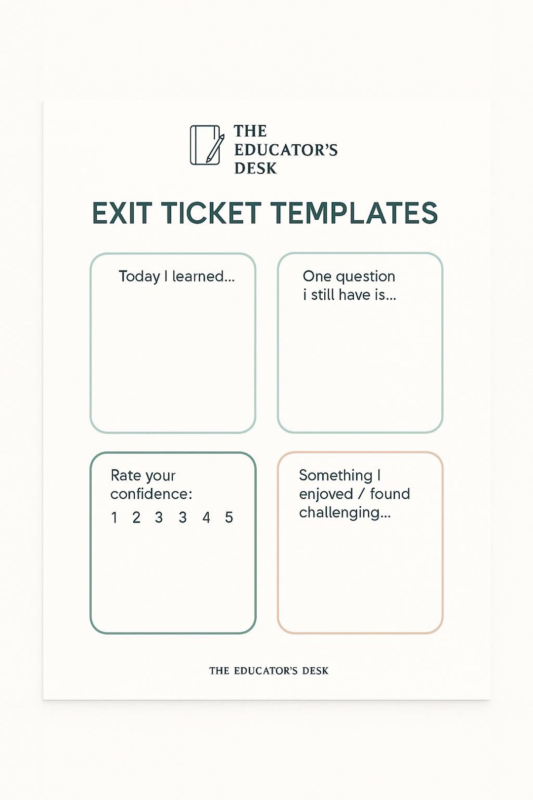 Exit Ticket Templates | Printable A4 Student Reflection Slips ...