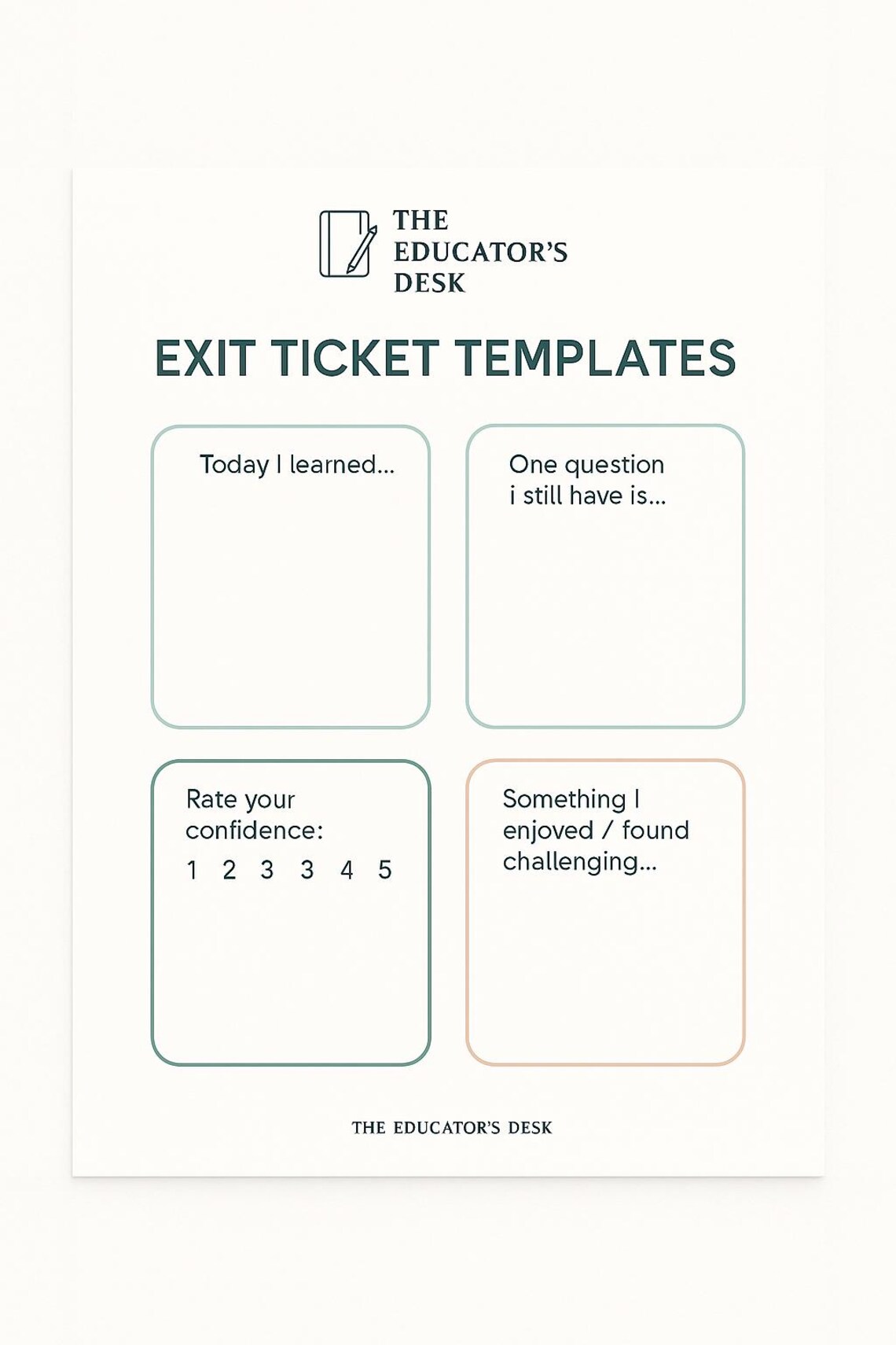 Exit Ticket Templates | Printable A4 Student Reflection Slips ...