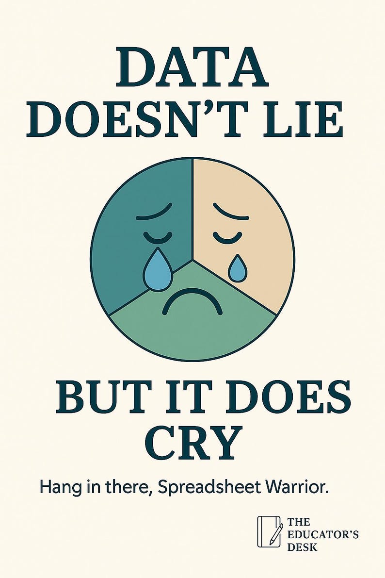 Funny Data Poster for Teachers – “data Doesn’t Lie but It Does Cry ...