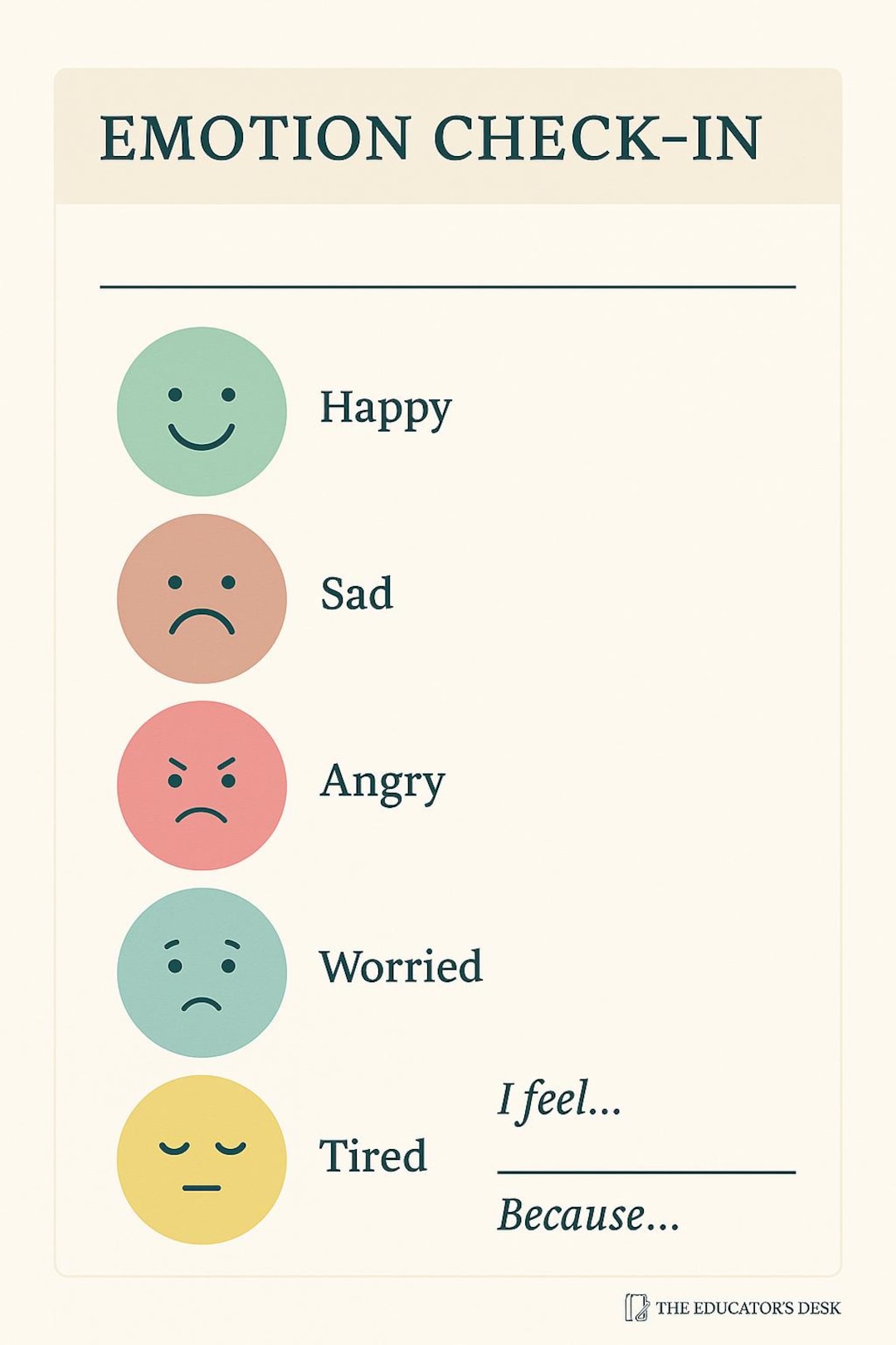 Emotion Check-in Chart Printable | SEN Classroom Visual Aid | Feelings ...