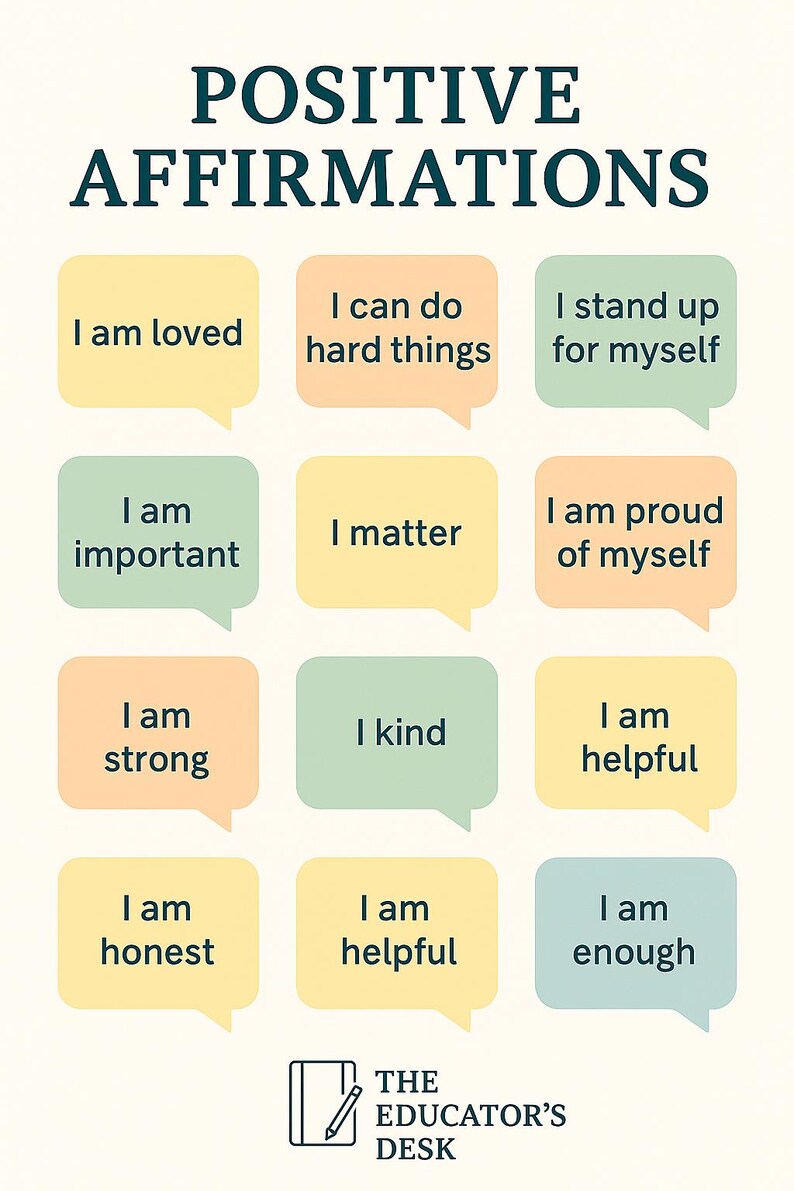 Positive Affirmations Poster for Classroom or Staffroom | Printable ...