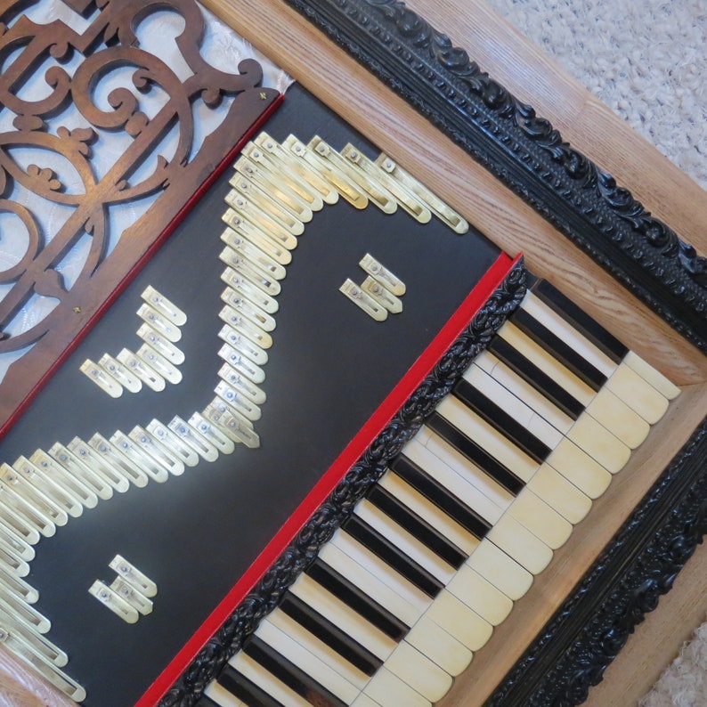 Piano Organ Art Vintage Ivory Keys Music Recycle Found - Etsy