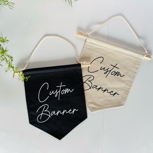 Custom Canvas Banner, Personalized Cursive, Custom Boho Wall Hanging ...