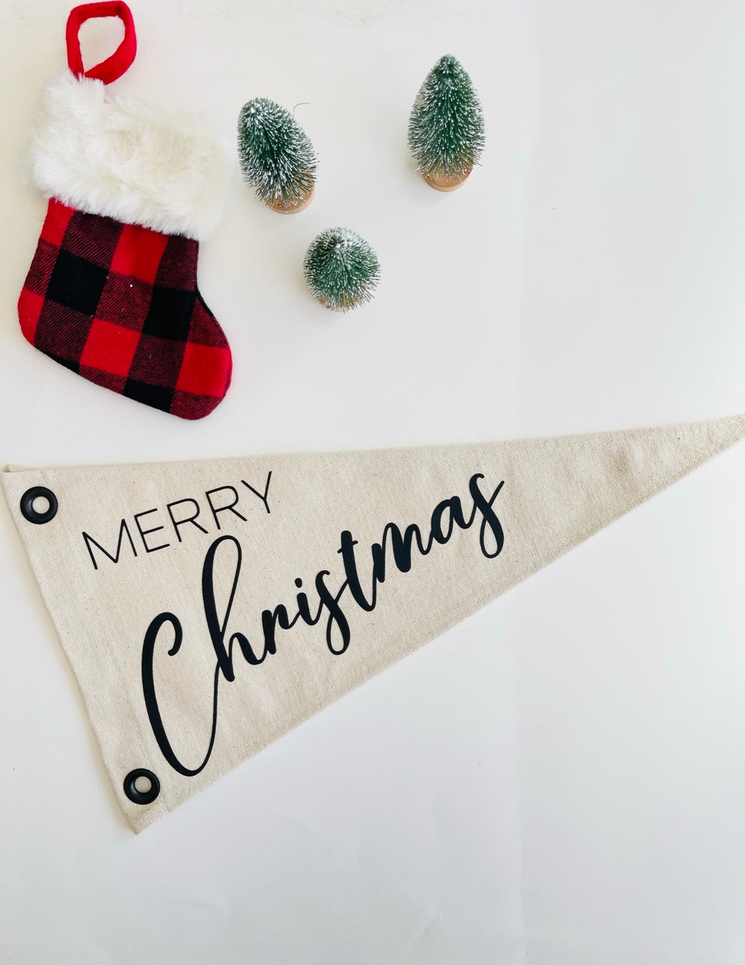 Merry Christmas Pennant Banner, Christmas Wall Banner, Christmas ...