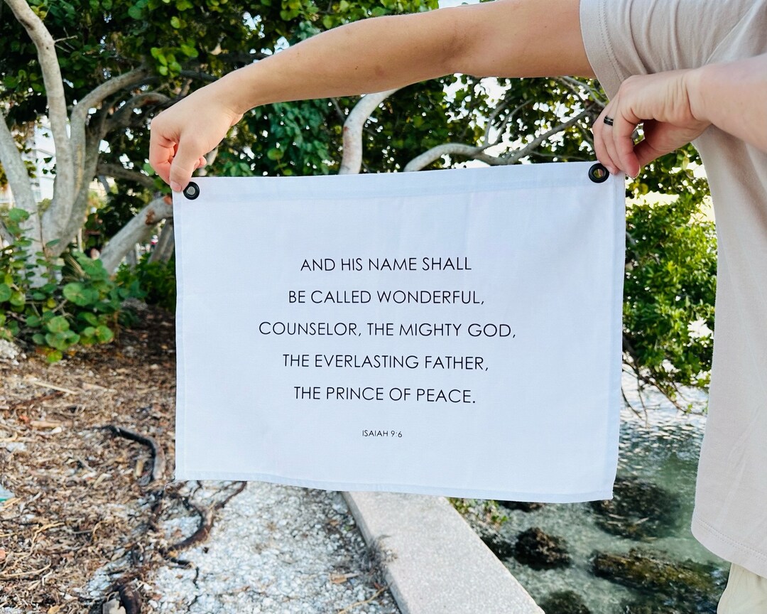 Isaiah 9:6 Christmas - Canvas Banner Flag, Banner Flag, Boho Wall Flag ...