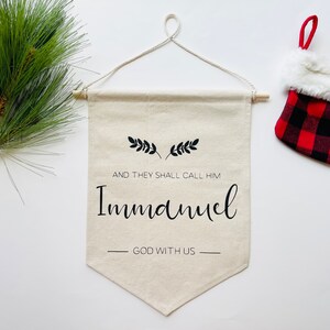 Immanuel Canvas Christmas Banner, Minimalist Bible Verse Wall Flag - Etsy