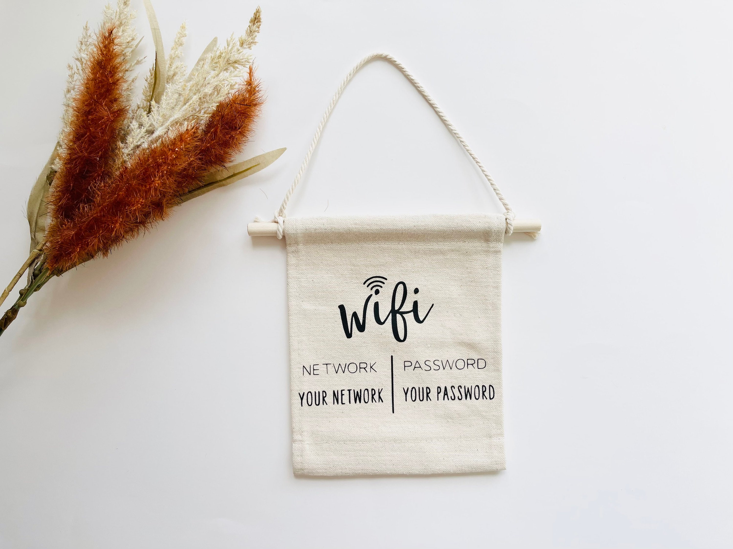 Custom Wifi Sign Wifi Password Canvas Banner Boho - Etsy