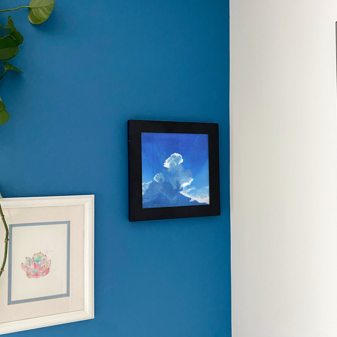 Light Beams | Acrylic Painting on Canvas Panel | Serene Sky Cloud Scenery Art - Etsy